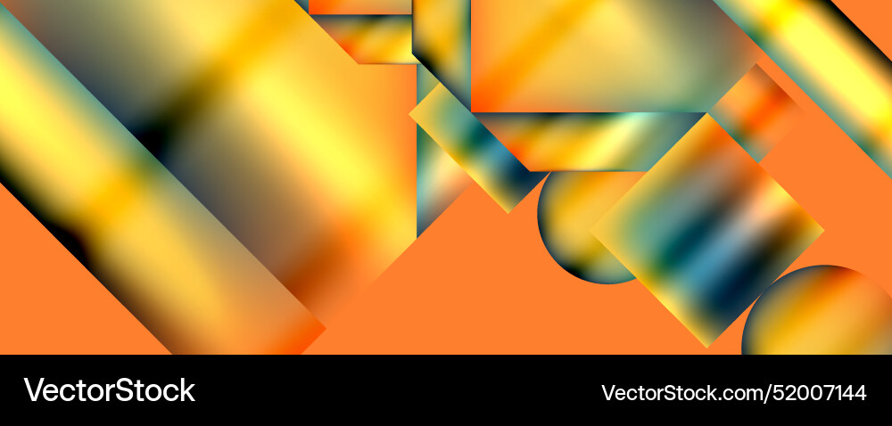 Colorful metallic geometric shapes Royalty Free Vector Image