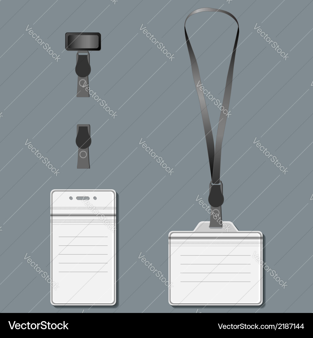 Lanyard Retractor Badge End Royalty Free Vector Image