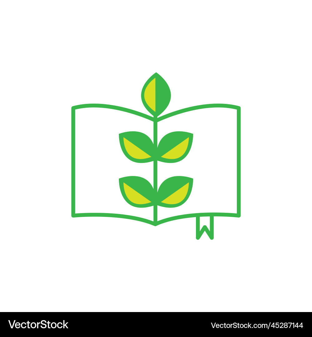 Leaves book icon logo Royalty Free Vector Image