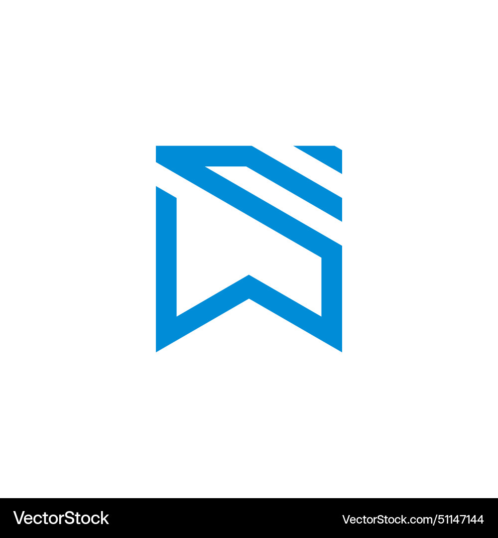 Letter sw stripes arrow simple geometric logo Vector Image