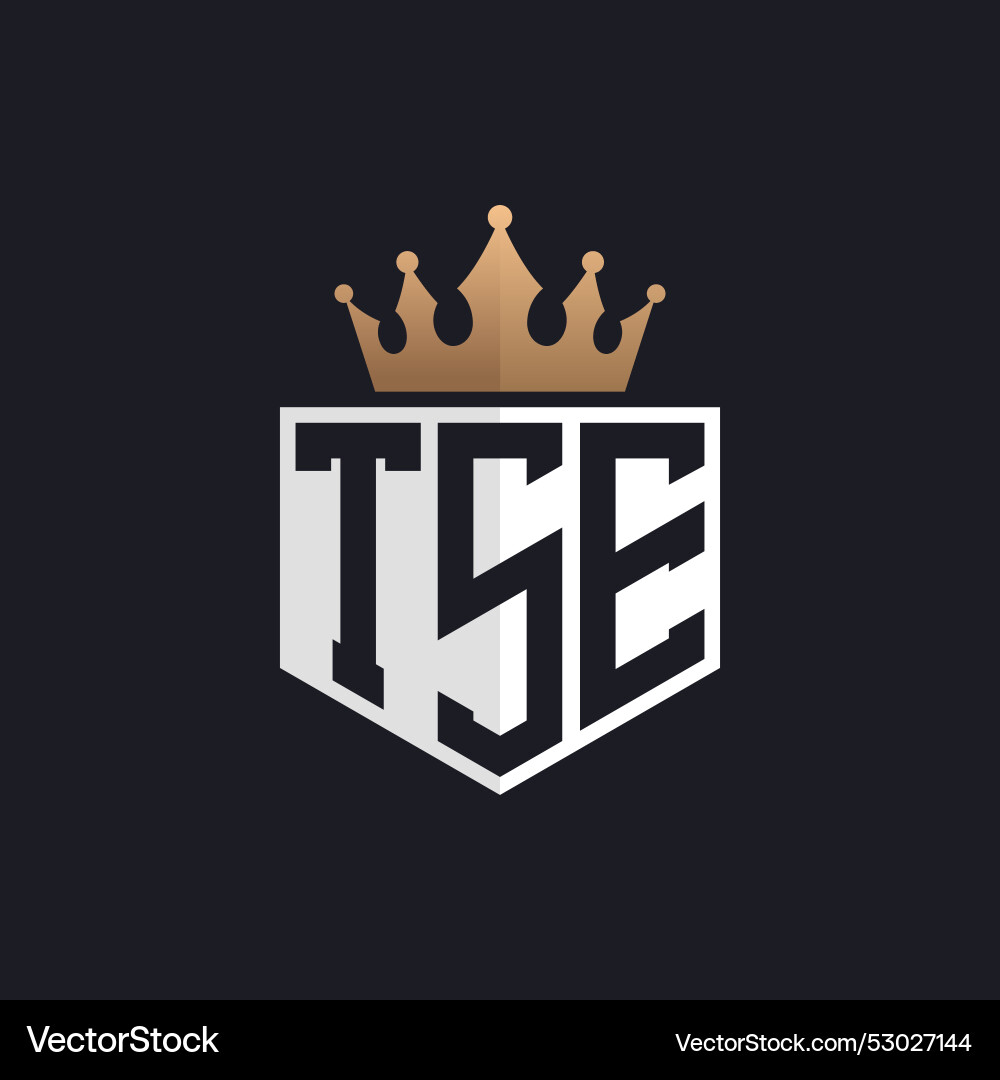 Luxury tse logo with crown elegant initials Vector Image