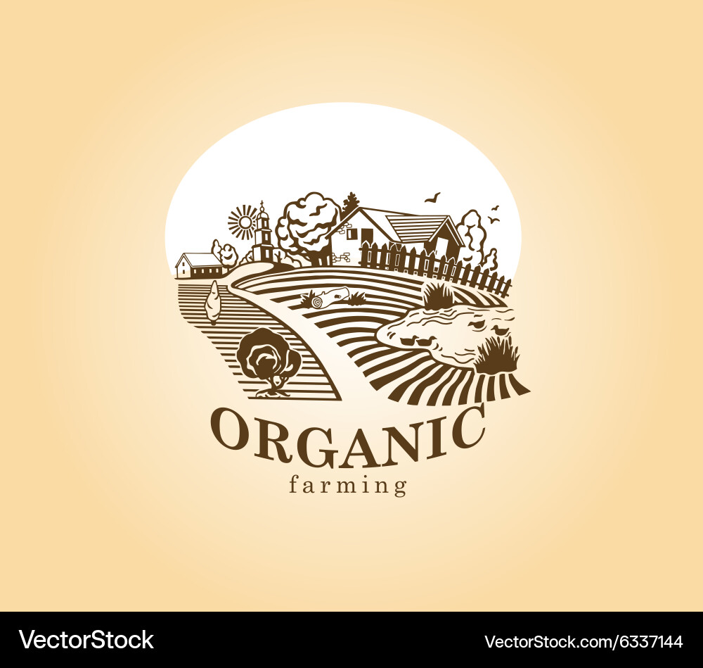 Organic farming design element Royalty Free Vector Image