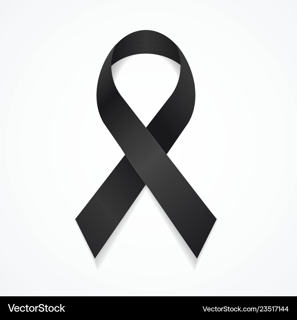 Realistic detailed 3d black mourning symbol Vector Image