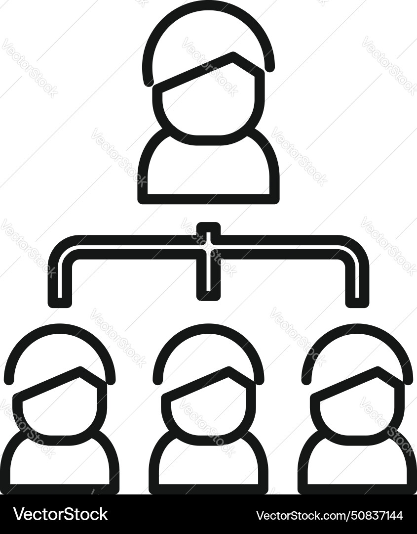 Social media group icon outline people Royalty Free Vector