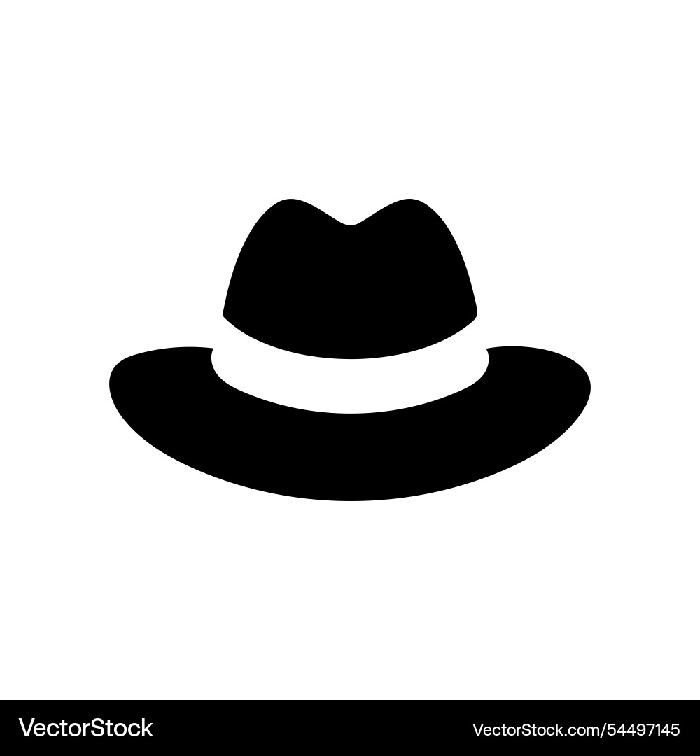 A black hat silhouette icon art design Royalty Free Vector