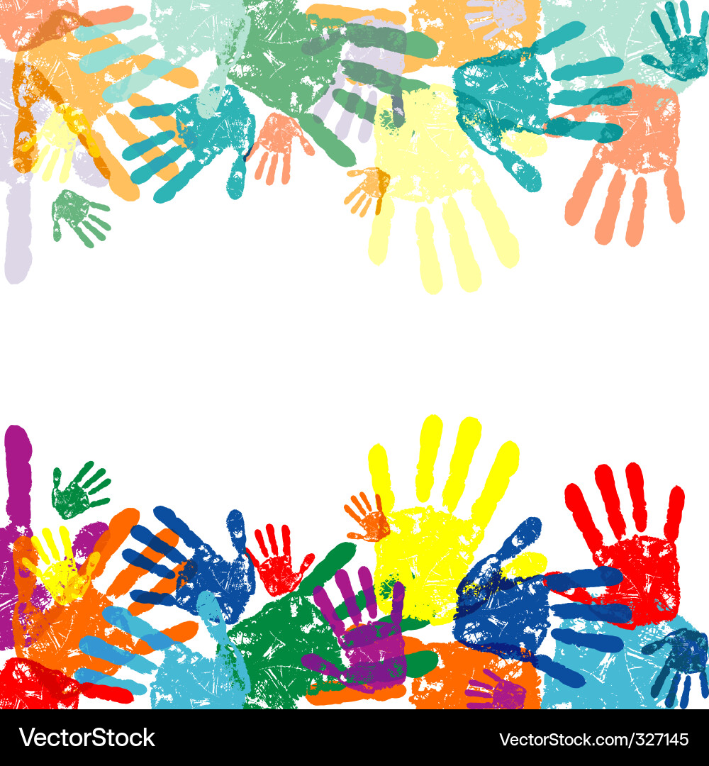 Colorful Handprint Background Royalty Free Vector Image
