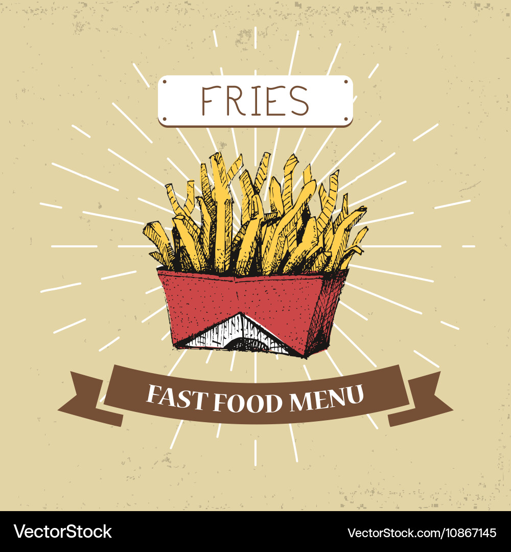 French fries fast food Royalty Free Vector Image