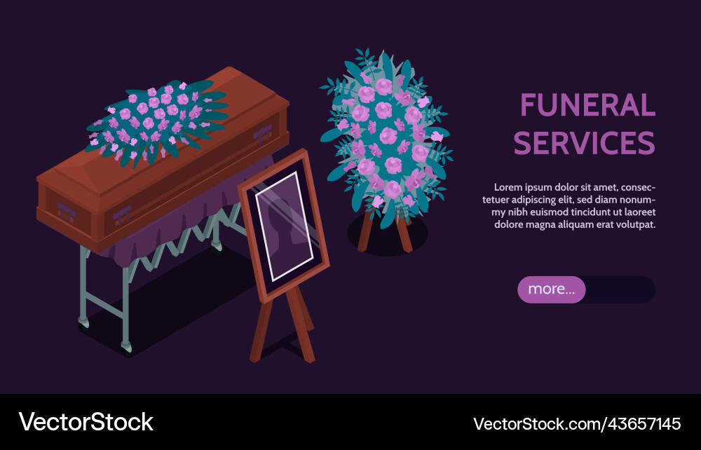 Funeral service banner Royalty Free Vector Image