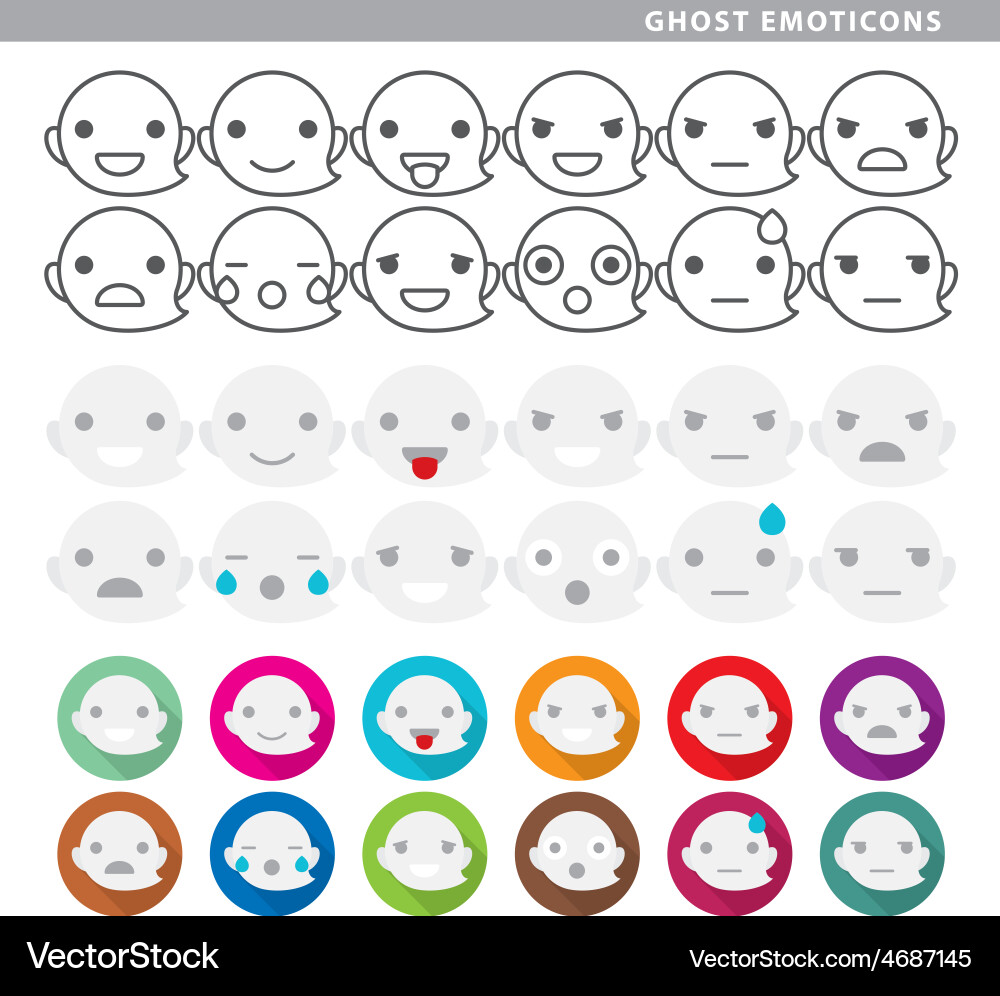 Ghosts emoticons Royalty Free Vector Image - VectorStock