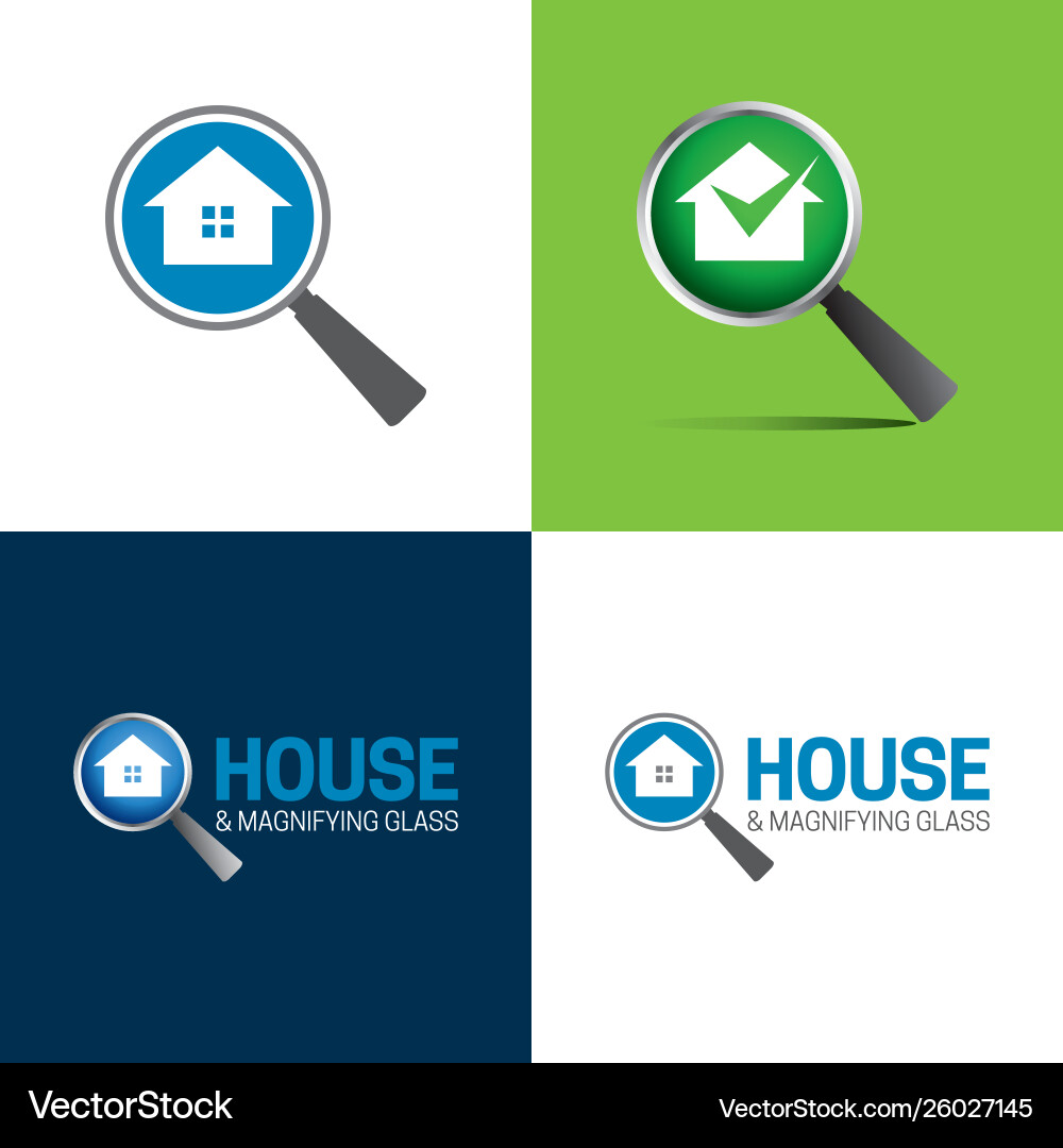 House and magnifying glass logo icon Royalty Free Vector