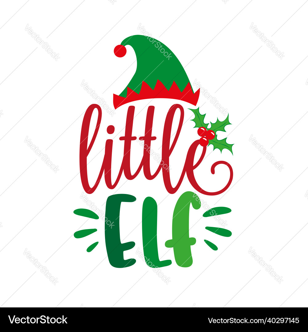 Little elf - funny text for christmas Royalty Free Vector