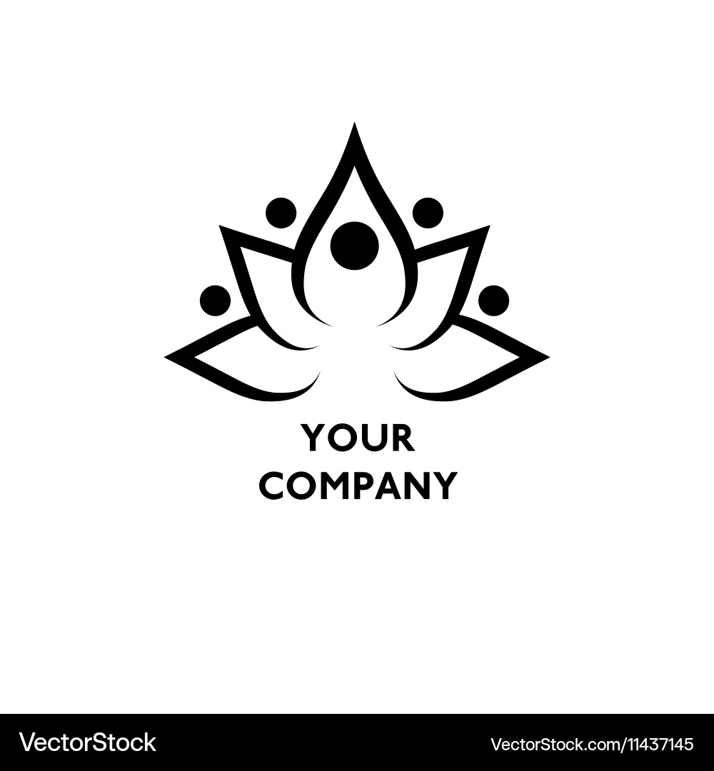 Lotus symbol with text Royalty Free Vector Image