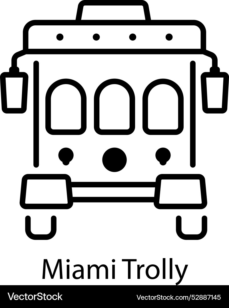 Miami trolley Royalty Free Vector Image - VectorStock