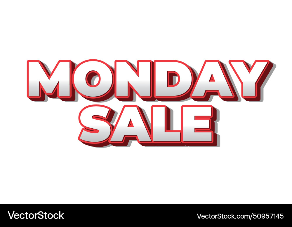 Monday sale text effect in 3d style with eye Vector Image
