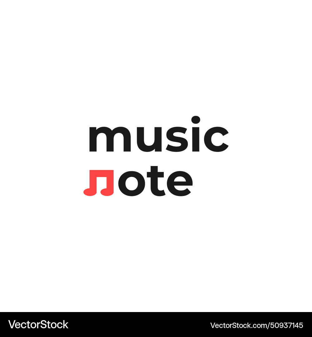 Music note logo design on isolated background Vector Image