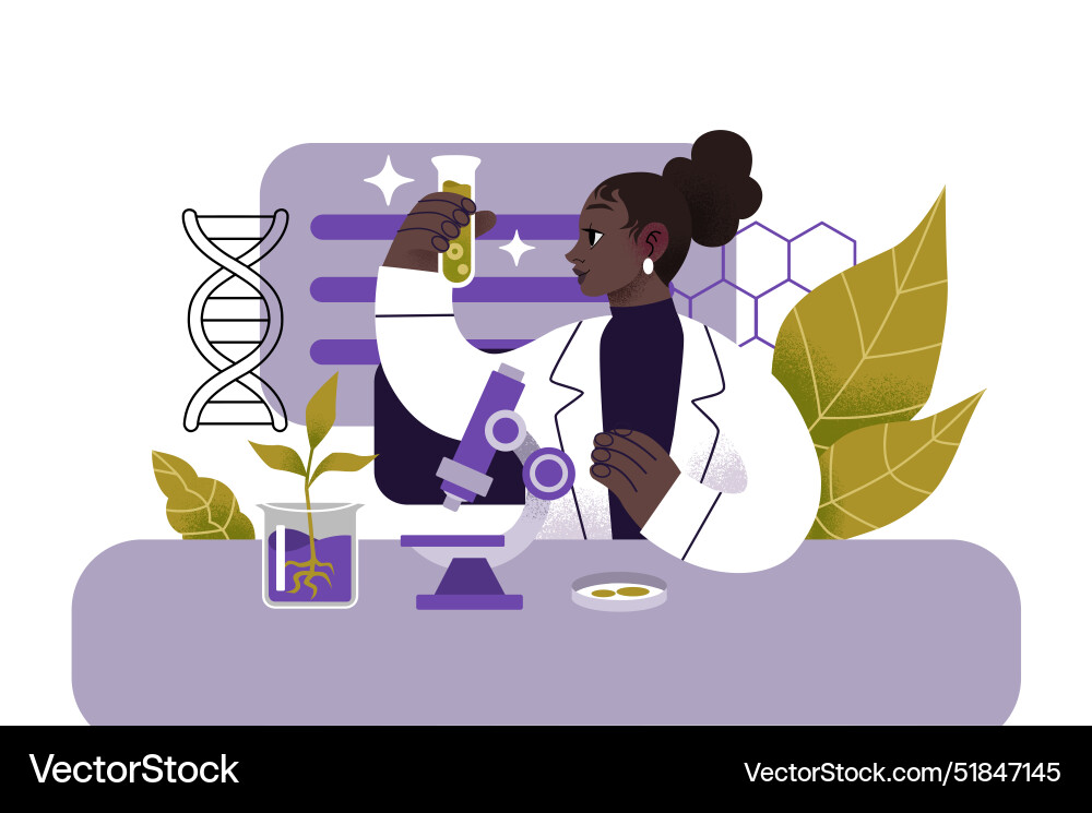 Of a biologist woman Royalty Free Vector Image