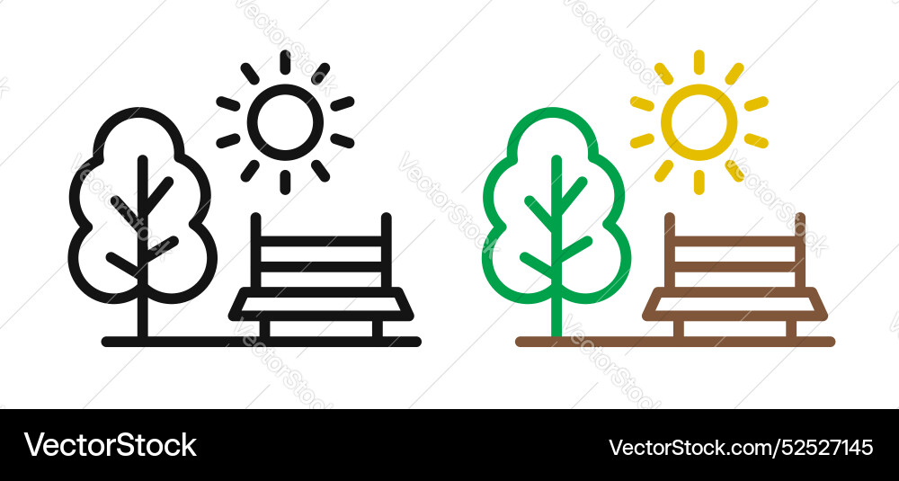 Public place thin line icon set Royalty Free Vector Image