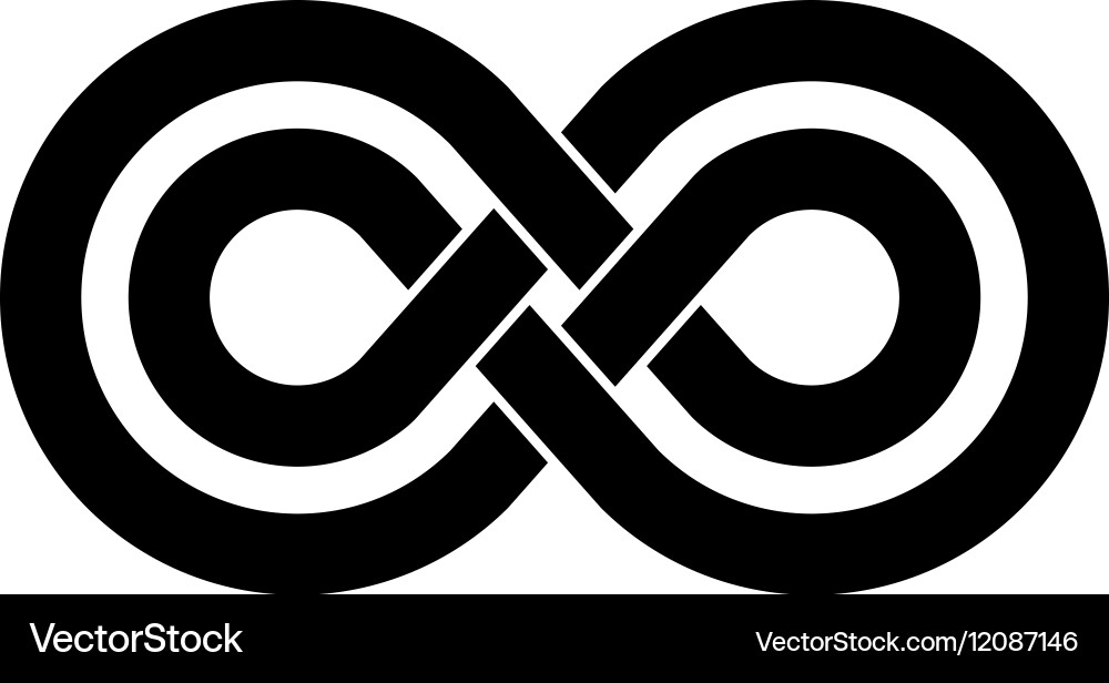 Black infinity crossed lines logo Royalty Free Vector Image