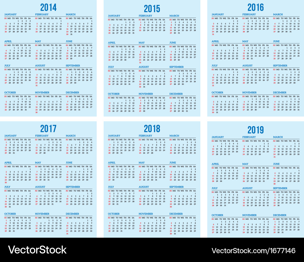 Kalender Grid Lizenzfreies Vektorbild - VectorStock