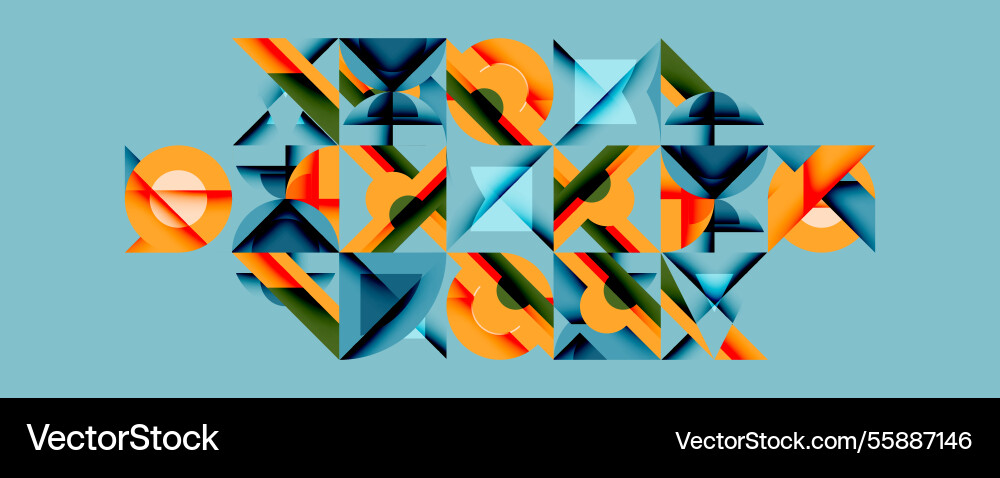 Circles squares lines abstract background Vector Image