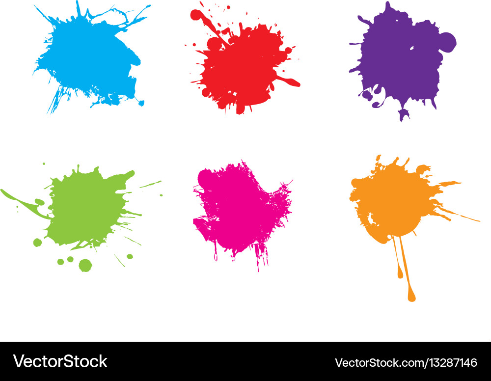 Colorful Paint Splatters Royalty Free Vector Image