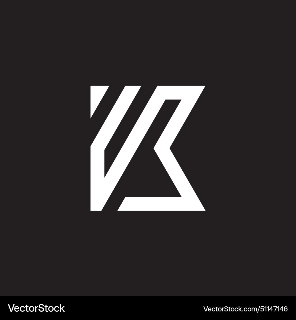 Letter kb stripes linear simple logo Royalty Free Vector