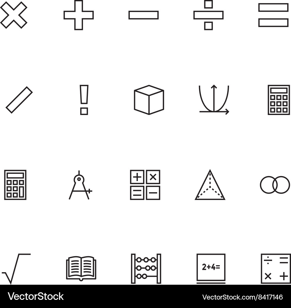 Mathematics icons 1 Royalty Free Vector Image - VectorStock