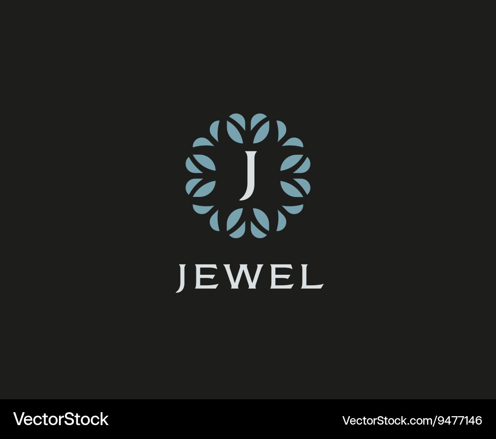 Premium monogram letter j initials logo universal Vector Image