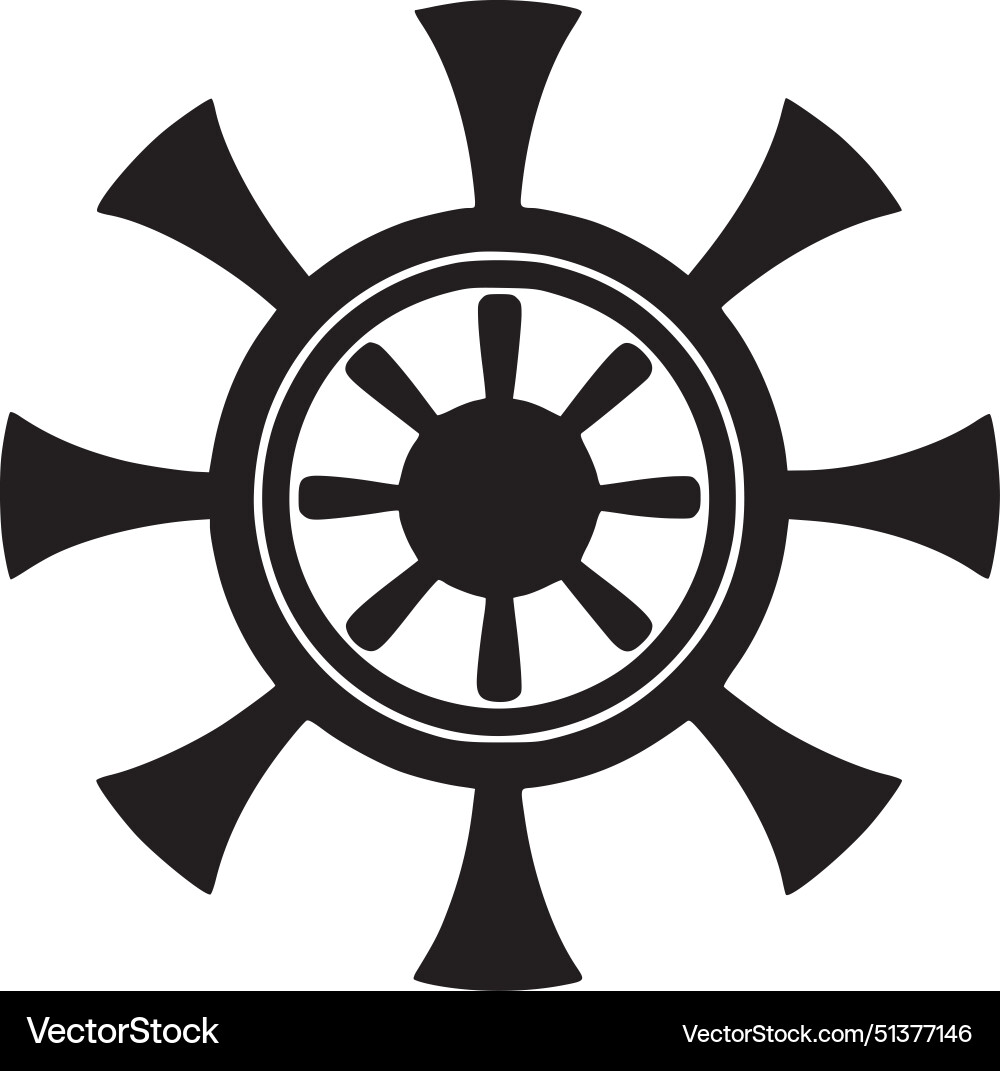 Ship wheel - minimalist and simple silhouette Vector Image