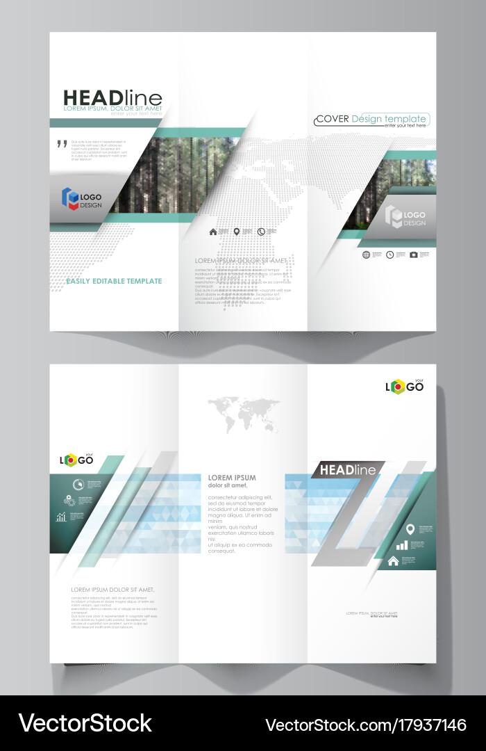 Tri-fold brochure templates on both sides Vector Image