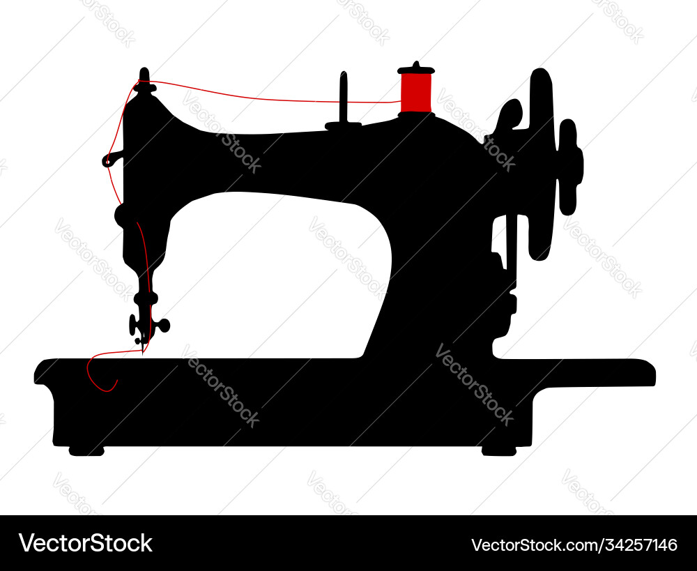 Vintage sewing machine icon symbol Royalty Free Vector Image