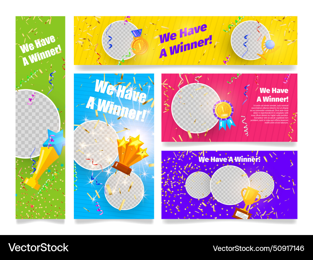 We have winner firework victory celebration award Vector Image