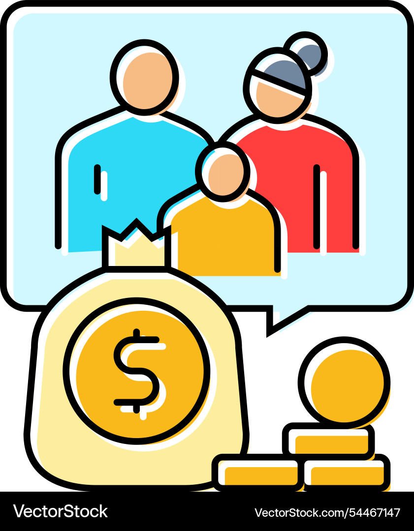 Bill reminders budget planning color icon Vector Image