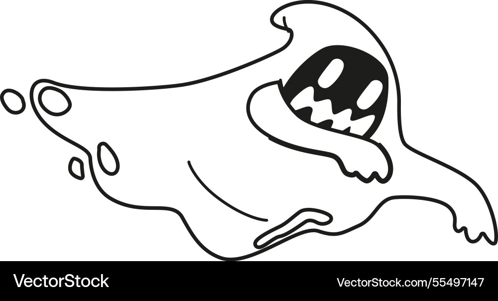 Chasing ghost halloween character Royalty Free Vector Image