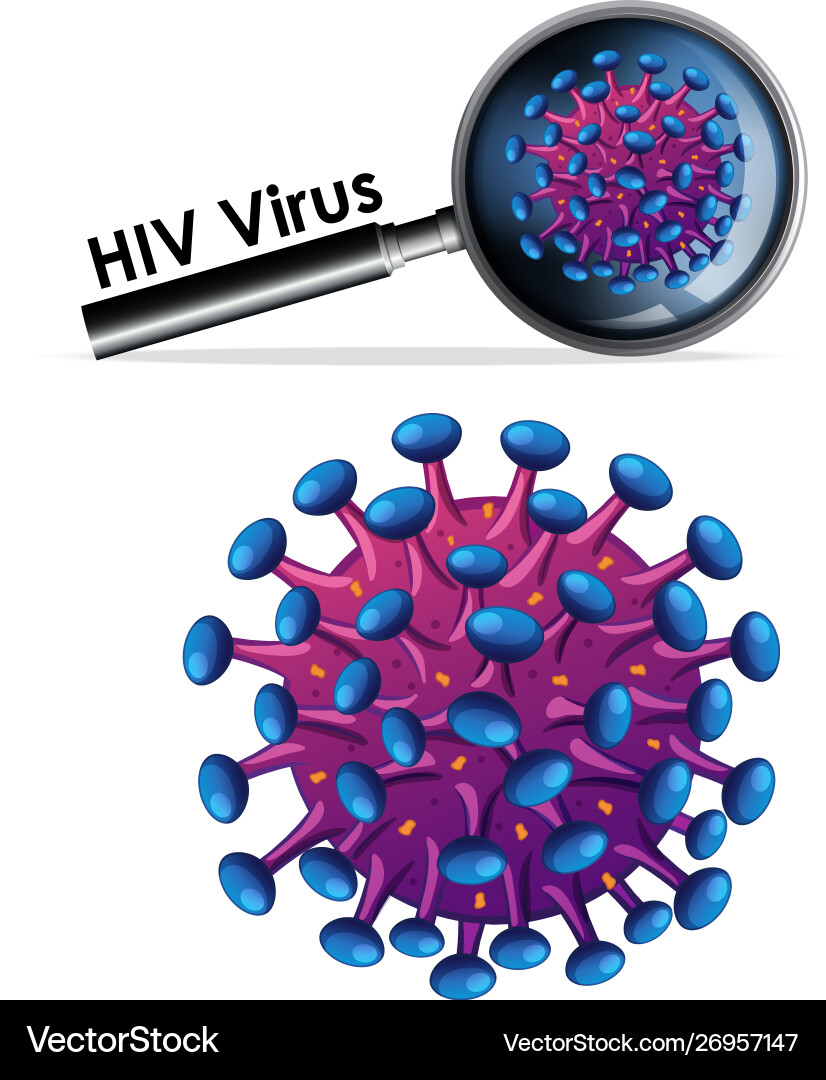 Close up isolated object virus hiv Royalty Free Vector Image