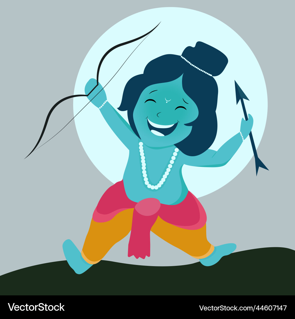 Cute ram hindu god shree image Royalty Free Vector Image