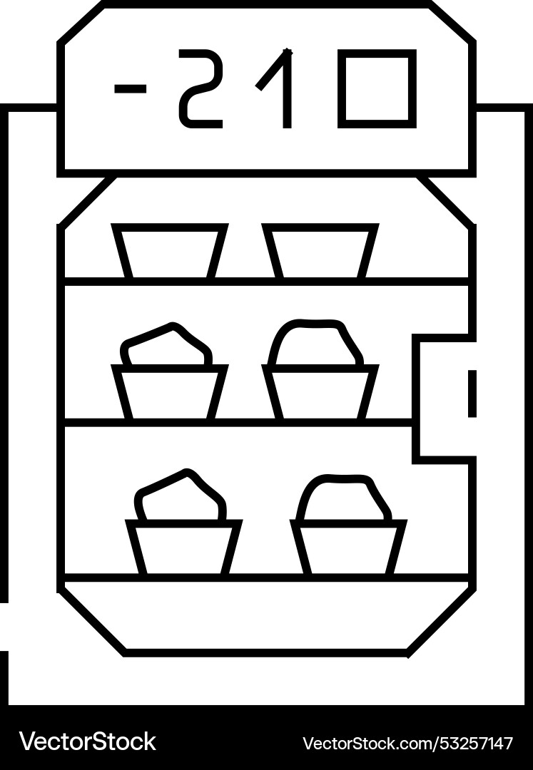 Freezer factory equipment line icon Royalty Free Vector