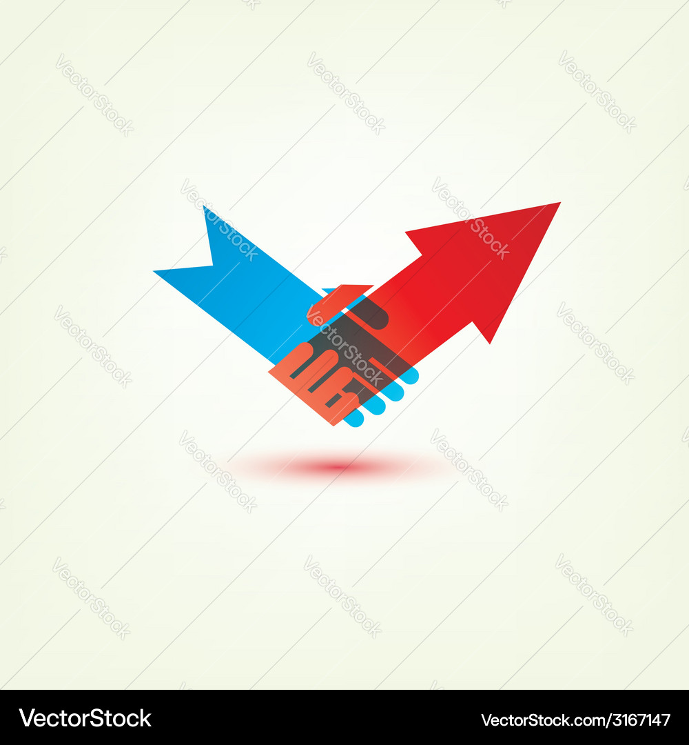 Handshake arrow Royalty Free Vector Image - VectorStock