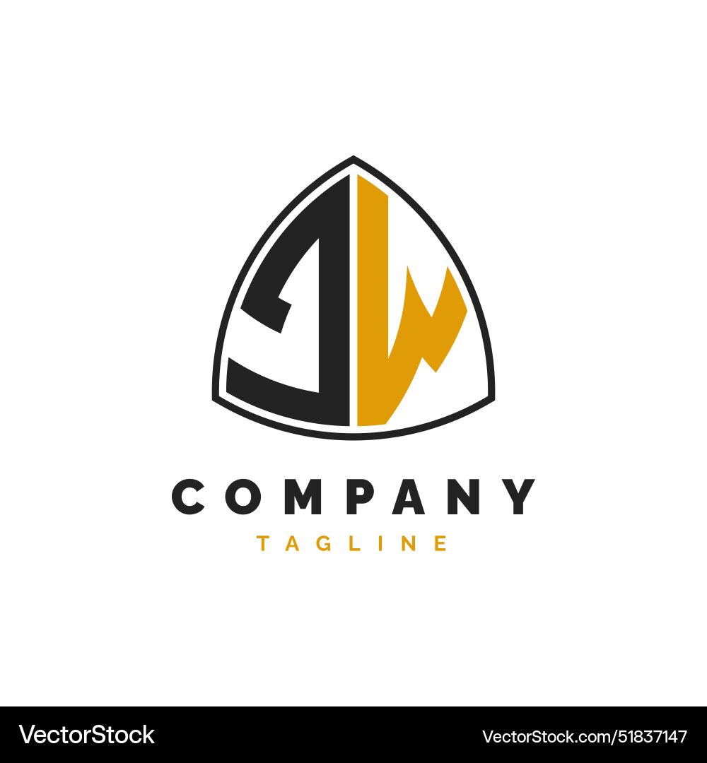 Initial letter jw logo design alphabet Royalty Free Vector