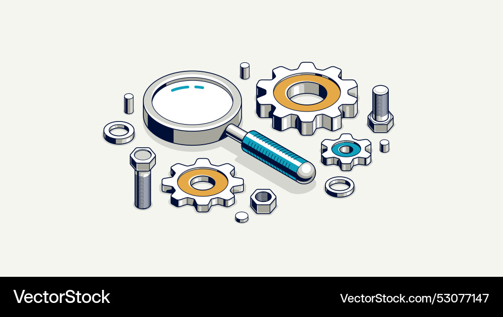 Mechanical engineering research and solution Vector Image