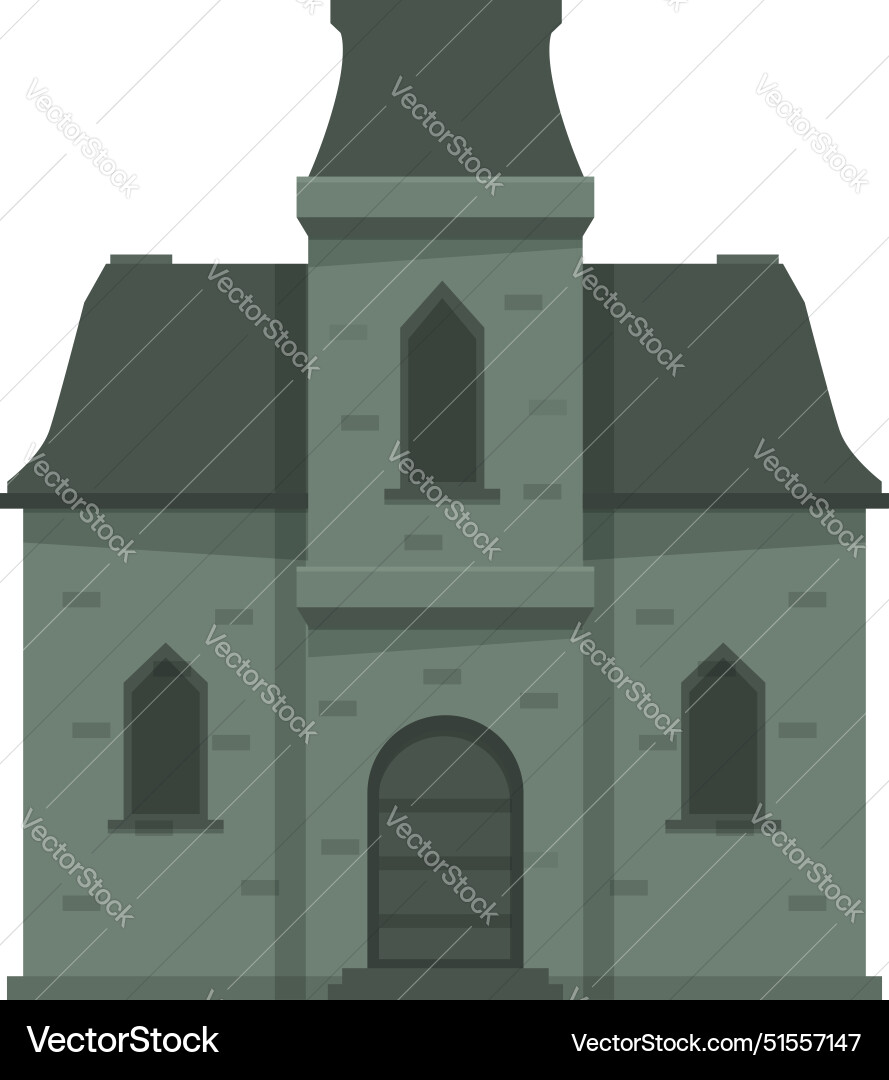 Old stone mansion with tower featuring arched Vector Image
