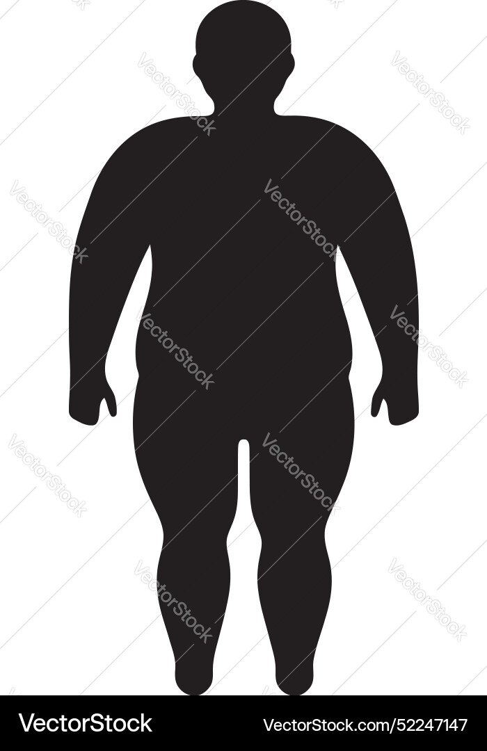 Sculpted strength black iconic emblem for obesity Vector Image