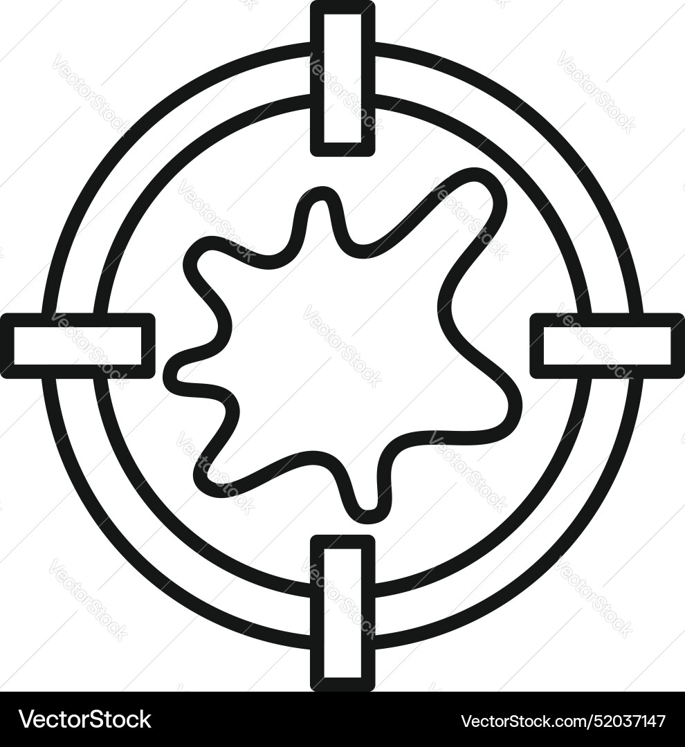Sniper scope focusing on a blood splatter icon Vector Image