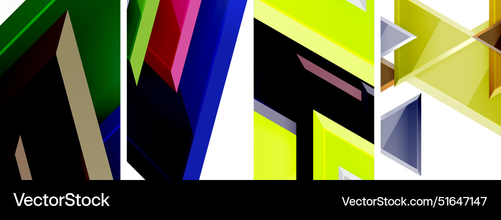 Triangle composition poster background set Vector Image