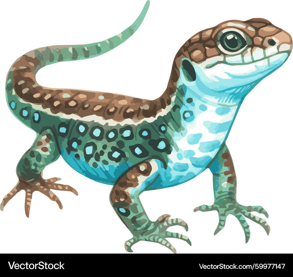 Watercolor painted of a lizard Royalty Free Vector Image