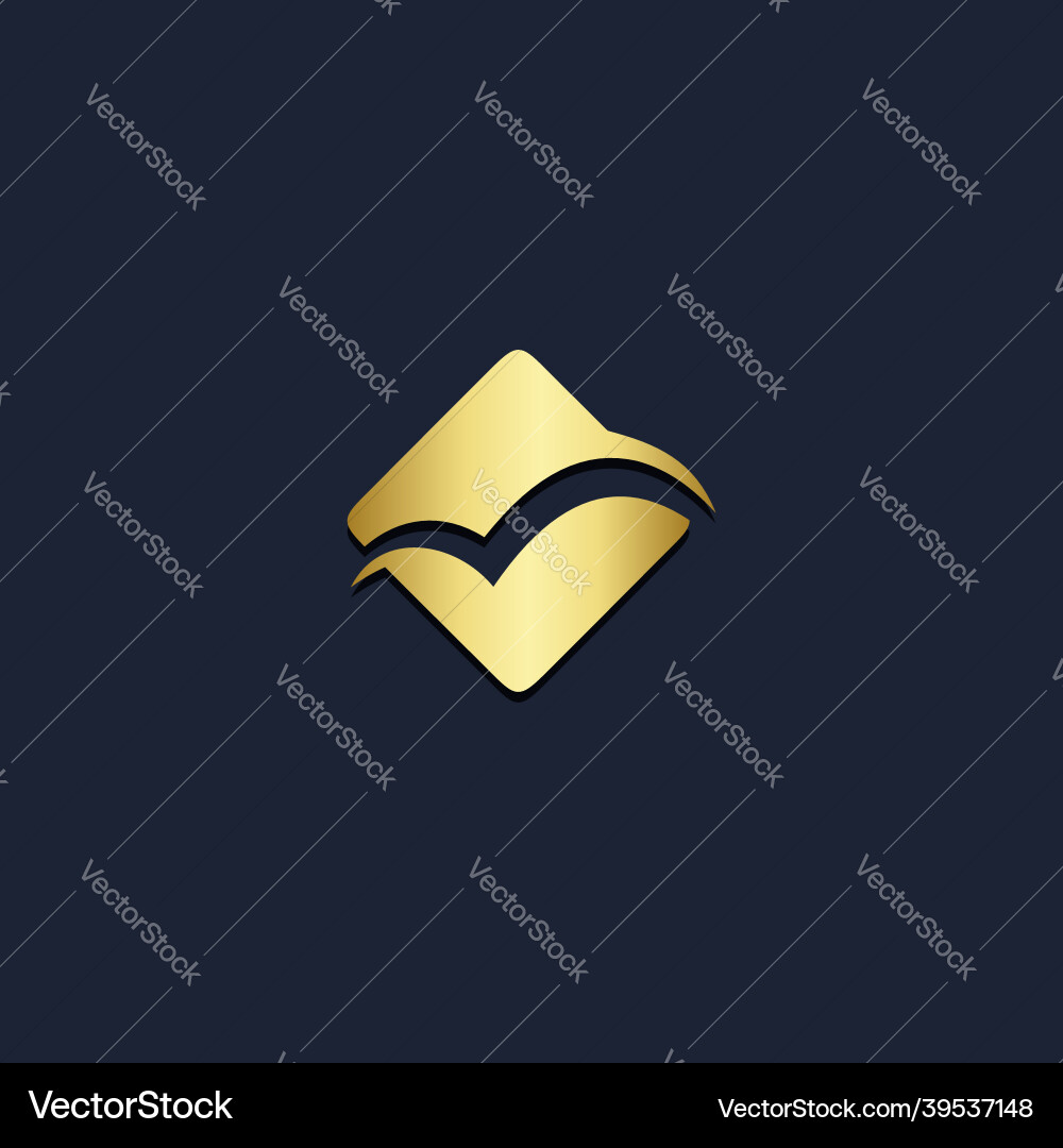 Abstract Bird Logo - Golden Flight Royalty Free Vector Image