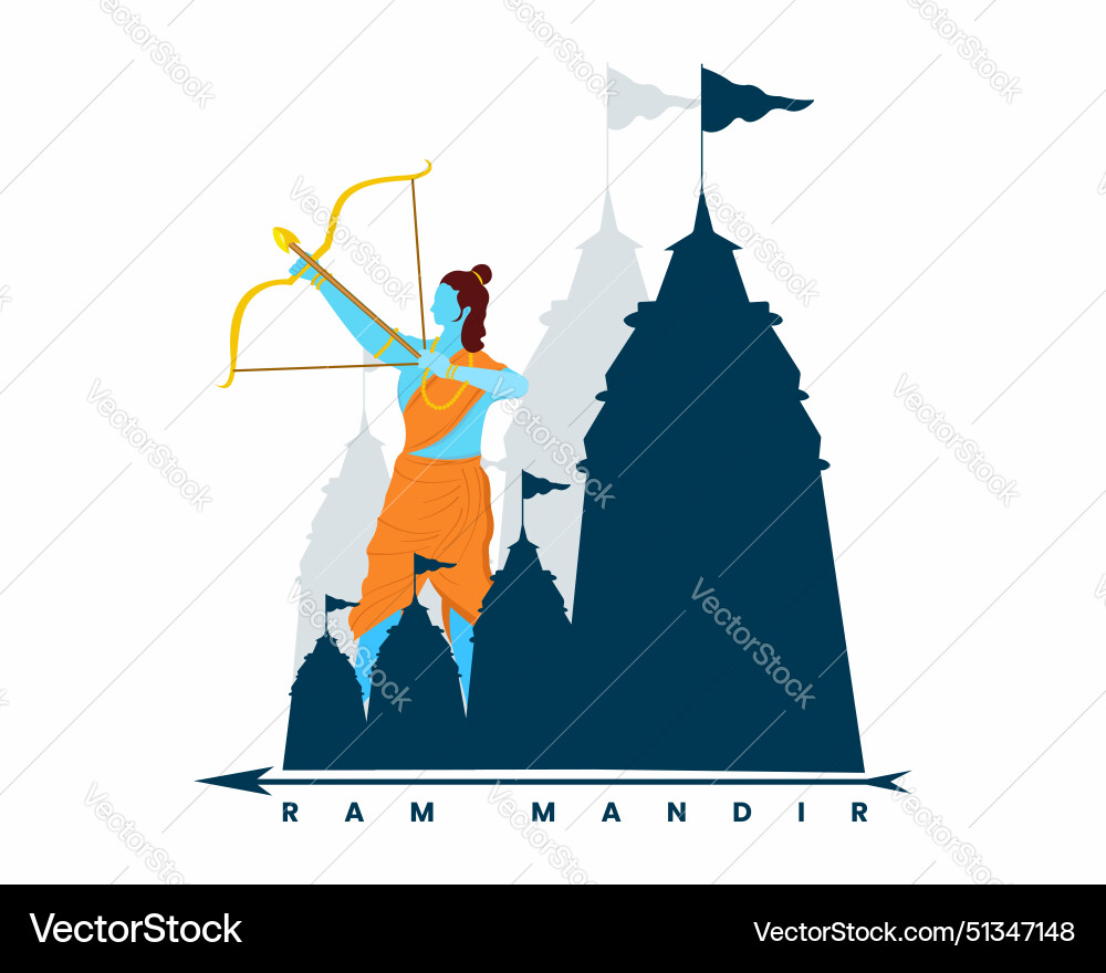 Ayodhya shri ram birthplace janambhoomi Royalty Free Vector