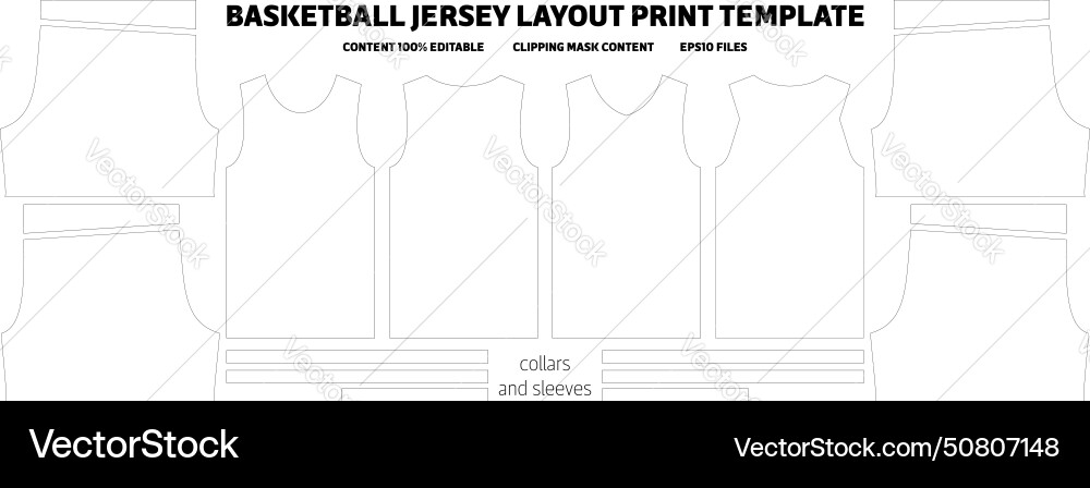 Basketball jersey uniform layout print pattern Vector Image