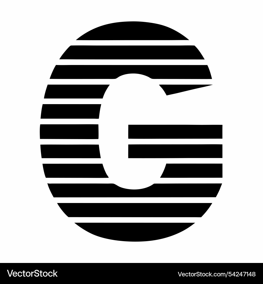 Black abstract letter g icon with horizontal strip