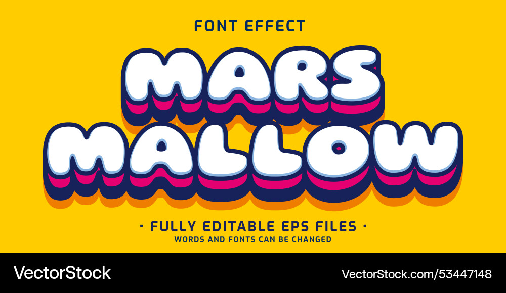 Bold and vibrant color text effect for food Vector Image